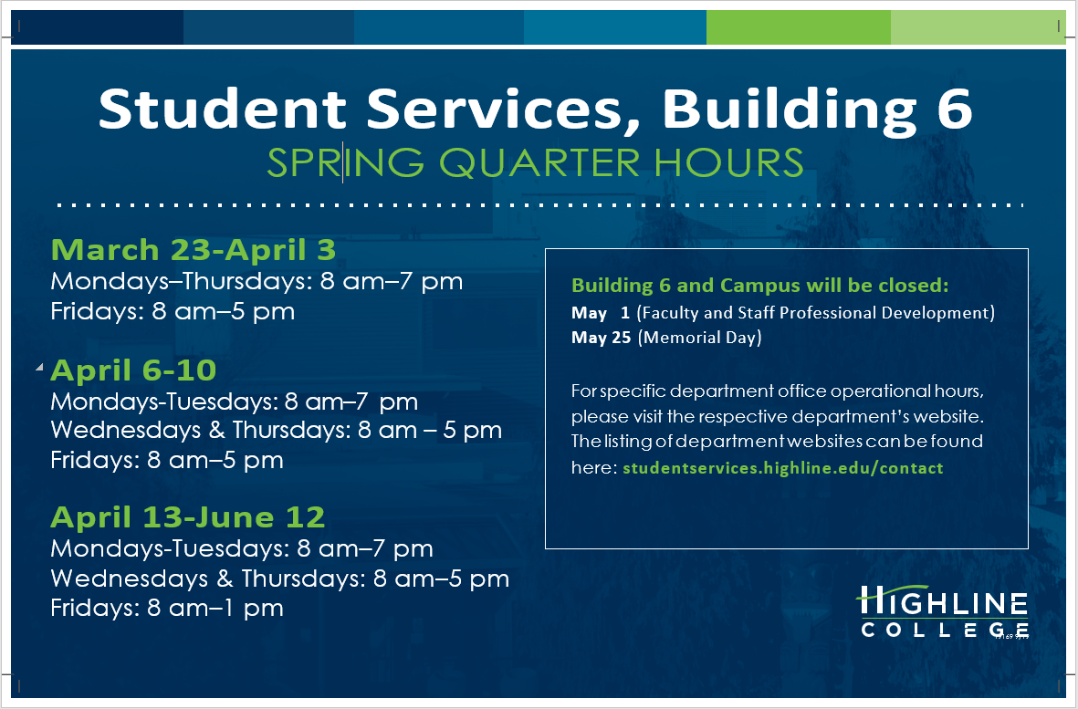 Student Services at Highline College | Building 6, Des Moines, Wash.